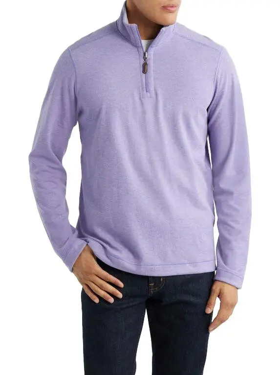 Johnston & Murphy Icon Reversible Quarter Zip Pullover - Purple/storm