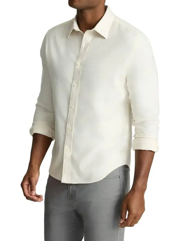 UNTUCKIT Veneto Regular Fit Textured Wrinkle Free Cotton Button-down Shirt - Chalk White