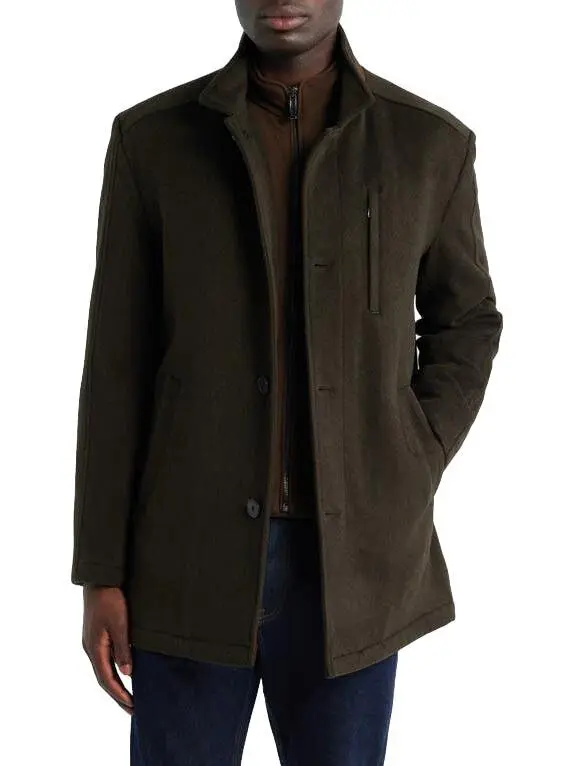 Johnston & Murphy Upton Luxe 175th Anniversary Wool-cashmere Car Coat - Loden