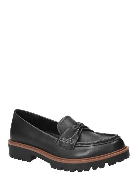BELLA VITA Avalon Lug Sole Loafer - Black Leather