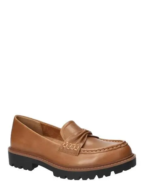 BELLA VITA Avalon Lug Sole Loafer - Camel Burnished Leather