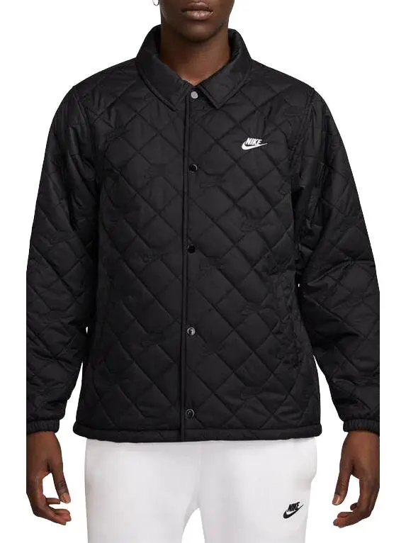 Nike Club Quilted Coach's Jacket - Black/white