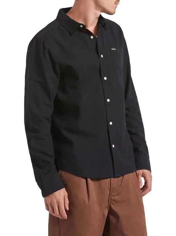 Brixton Charter Cotton Button-up Shirt - Black