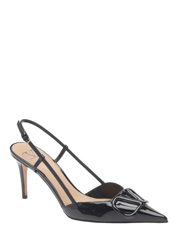 Valentino Garavani Vlogo Pointed Toe Slingback Pumps - Nero