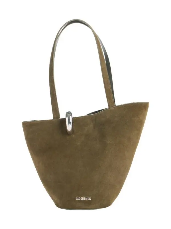 Jacquemus Le Bambola Moyen Suede Bucket Bag - Khaki 560
