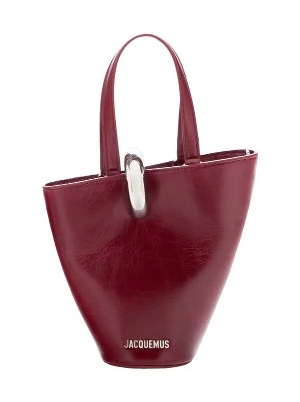 Jacquemus Le Bambola Moyen Leather Bucket Bag - Burgundy 490