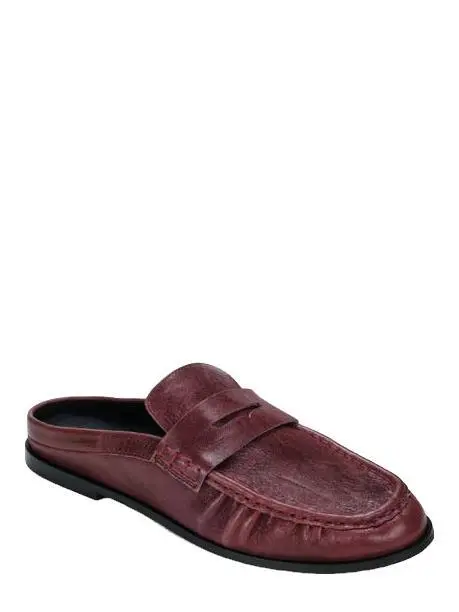 Yosi Samra Camden Penny Loafer Mule - Burgundy