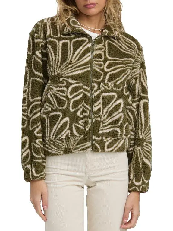 BILLABONG First Light Faux Shearling Jacket - Martini Olive