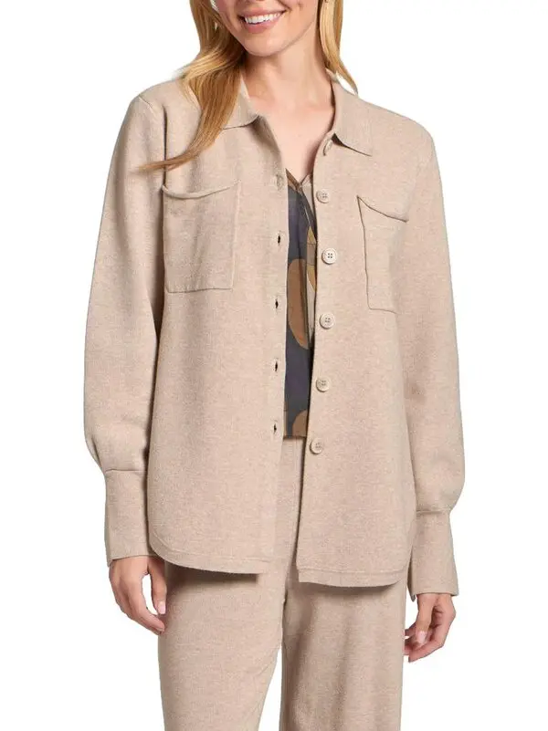 APNY Luxe Shacket - Heather Sand