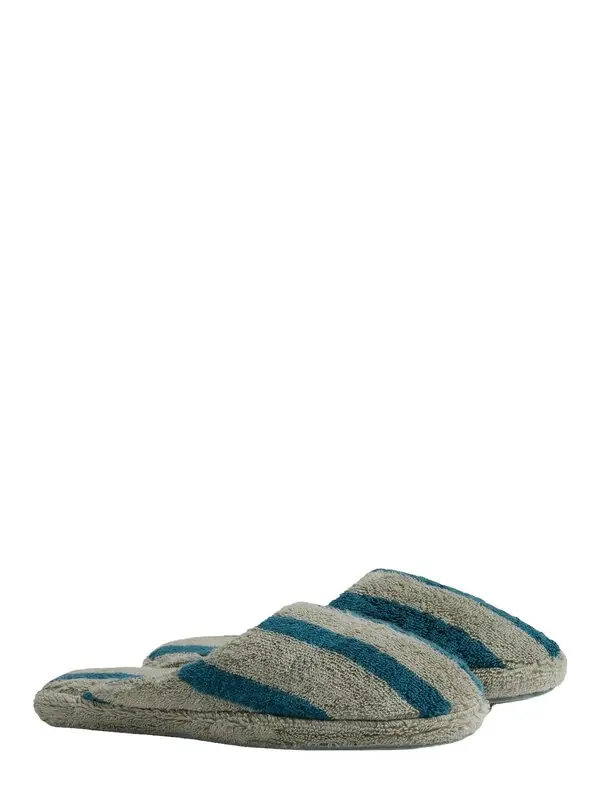 PARACHUTE Stripe Scuff Slipper - Moss And Peacock
