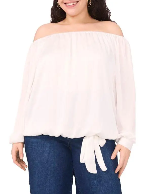 Vince Camuto Off-the-shoulder Long Sleeve Top - New Ivory