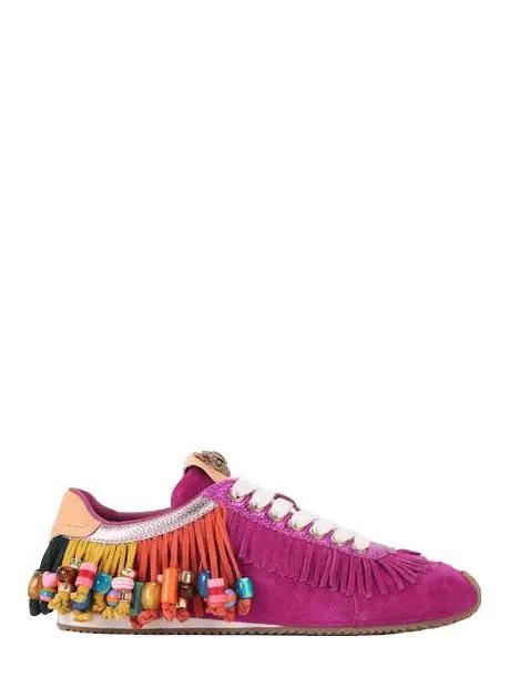 Kurt Geiger Islington Beaded Fringe Sneakers - Open Pink