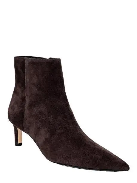 L'Agence Lilly Pointed Toe Bootie - Dark Brown Suede