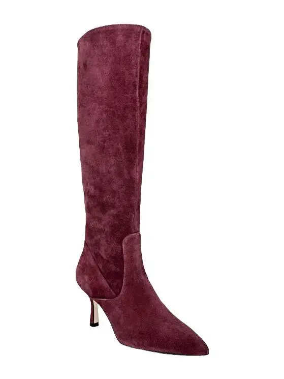 L'Agence Marya Knee High Boot - Burgundy Suede