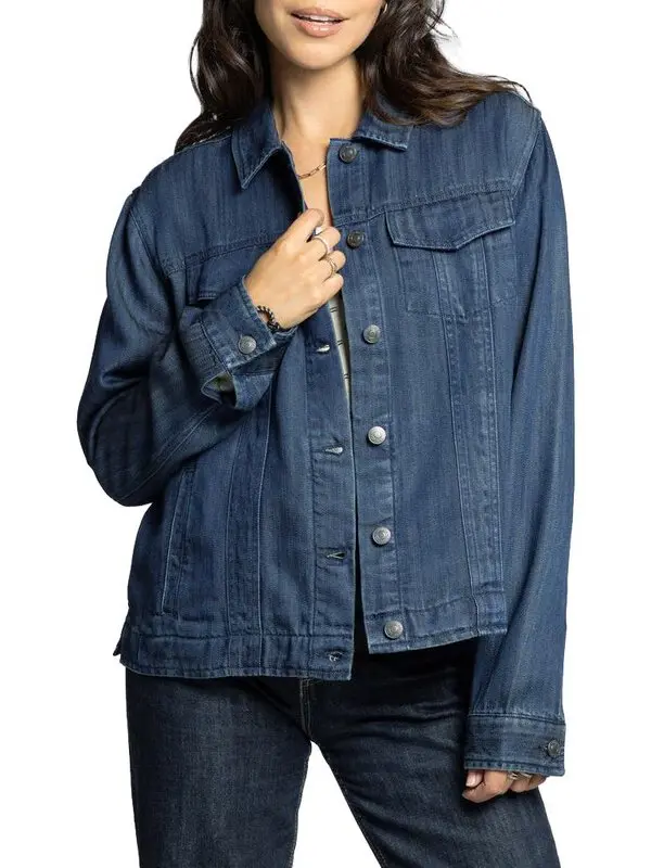 THREAD & SUPPLY Jackie Denim Trucker Jacket - Ink Wash