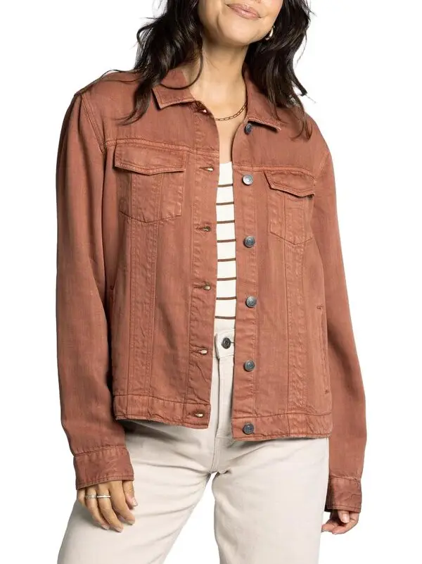 THREAD & SUPPLY Jackie Denim Trucker Jacket - Rustic Brown