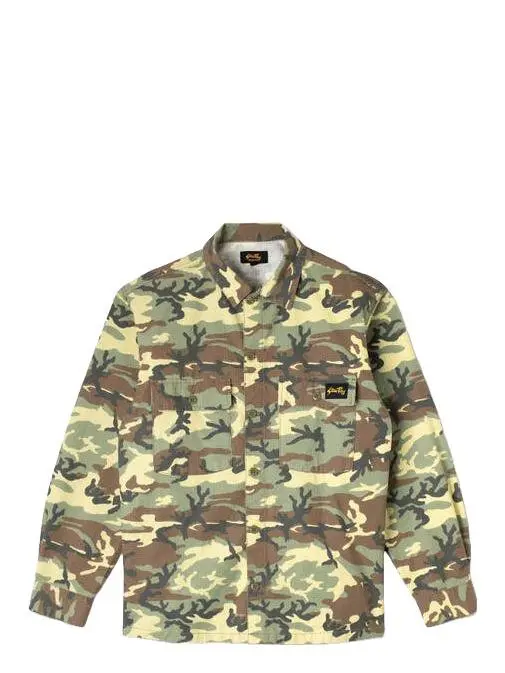STAN RAY Woodland Camo Cotton Ripstop Button-up Shirt - Woodland Dpm Ripstop