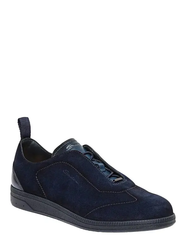 Santoni Lume Suede Slip-on Sneakers - Blue