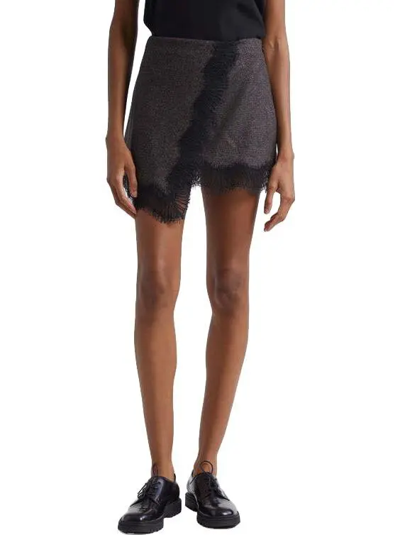 A.L.C. Sophia Faux Wrap Miniskirt - Ganache/black