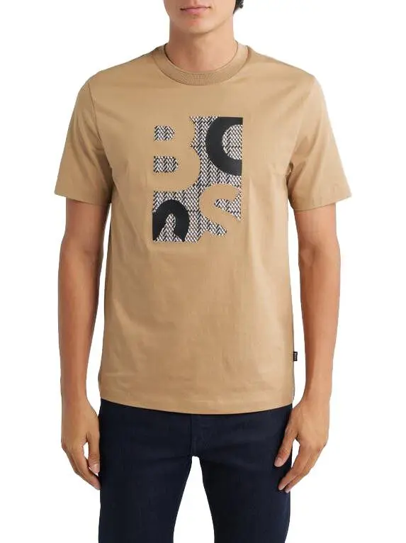BOSS H-thompson Graphic T-shirt - Medium Beige