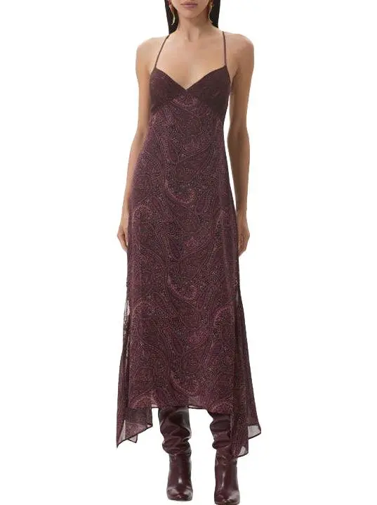 AFRM Paisley Chiffon Maxi Dress - Chocolate Paisley
