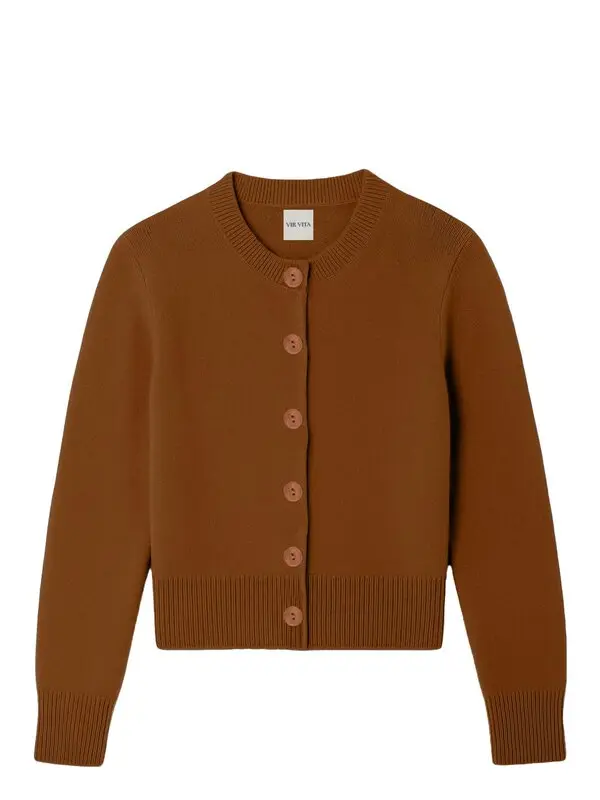 VIR VITA Cashmere Button-up Cardigan - Fawn