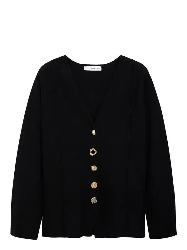 Mango Dali Knit Jacket - Black