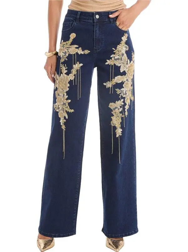 THE NOLI SHOP Rocco Embellished Jeans - Indigo