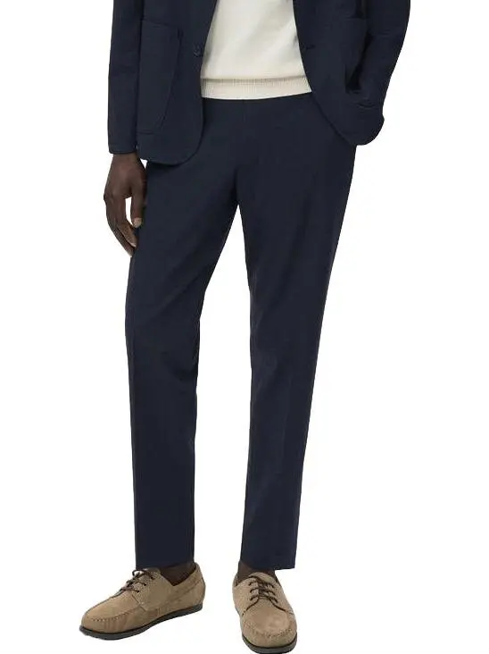 Mango Slim Fit Suit Trousers - Navy