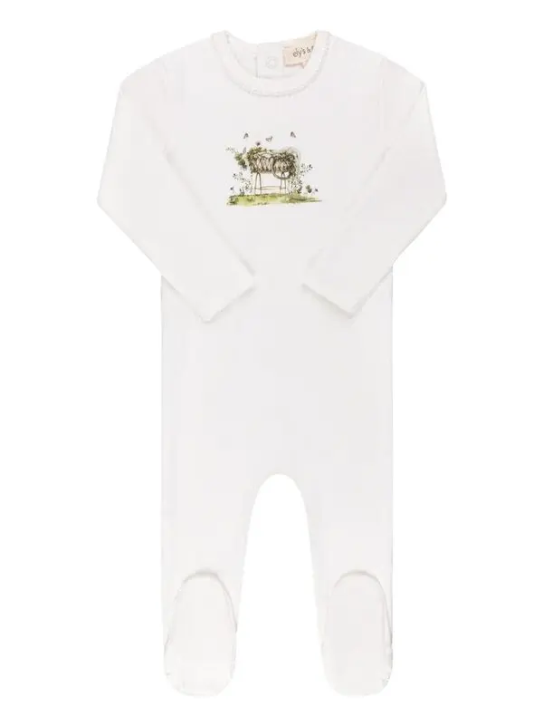 ELY'S & CO. Watercolor Cradle Collection Footie - Ivory Girl