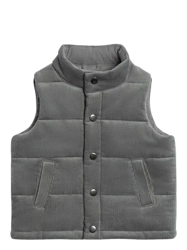 KENDI Idris Corduroy Snap Vest - Agave