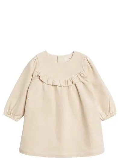 KENDI Dafina Corduroy Ruffle Dress - Cream