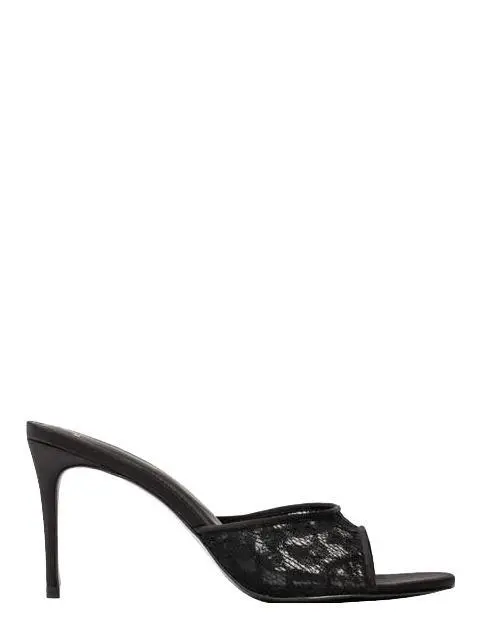 BLACK SUEDE STUDIO Celeste 80 Mule - Black Lace