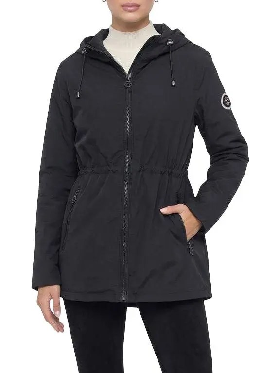 Gorski Lightweight Zip-up Jacket With Hood - Black
