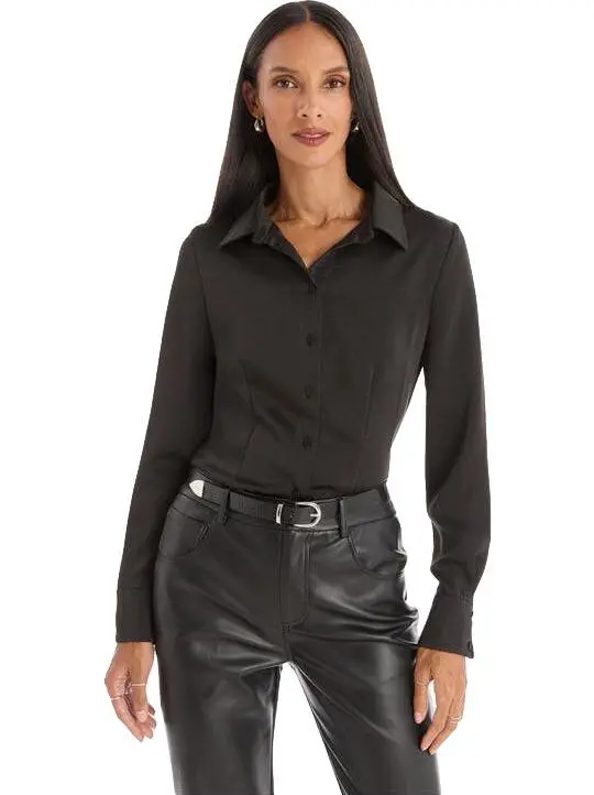 THE NOLI SHOP Paulina Silk Blouse - Black