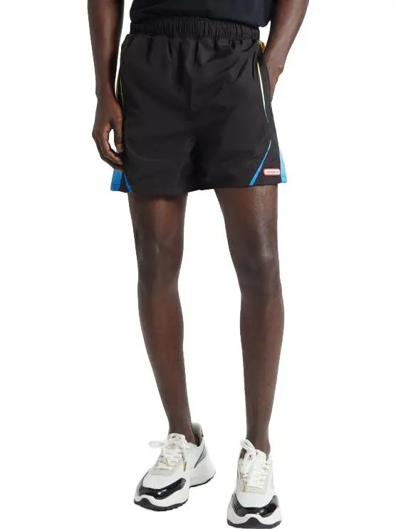 Casablanca Football Windbreaker Shorts - Birdseye Msh Blk Grdnt