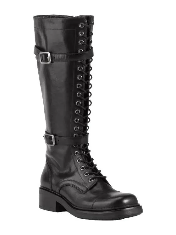 VAGABOND SHOEMAKERS Karlie Lace-up Cap Toe Boot - Black Leather