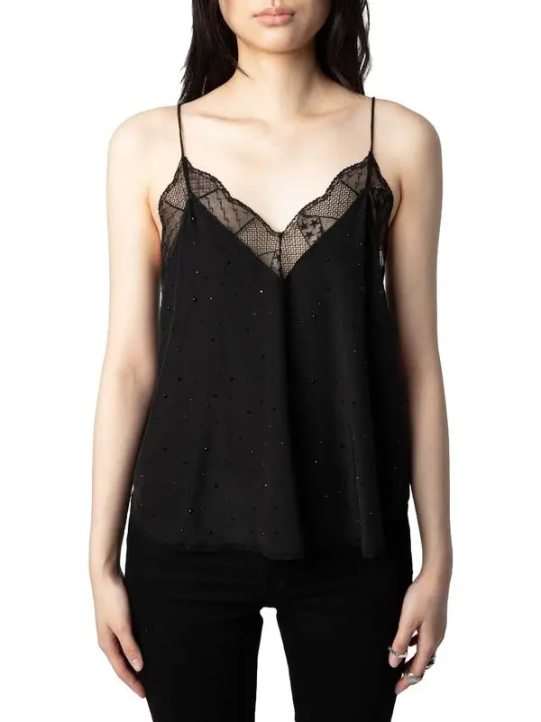 Zadig&Voltaire Christy Beaded Silk Camisole - Noir