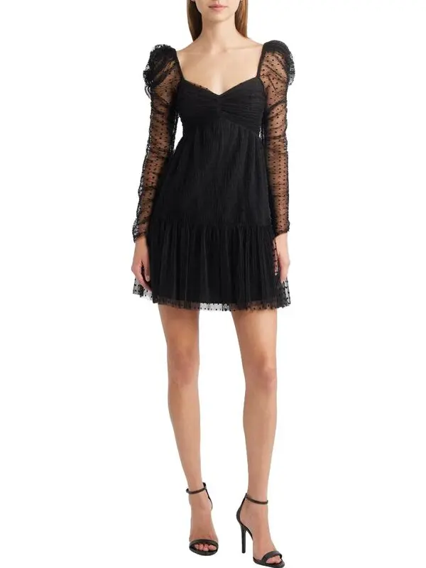 LUCY PARIS Deanna Tulle Mini Cocktail Dress - Black