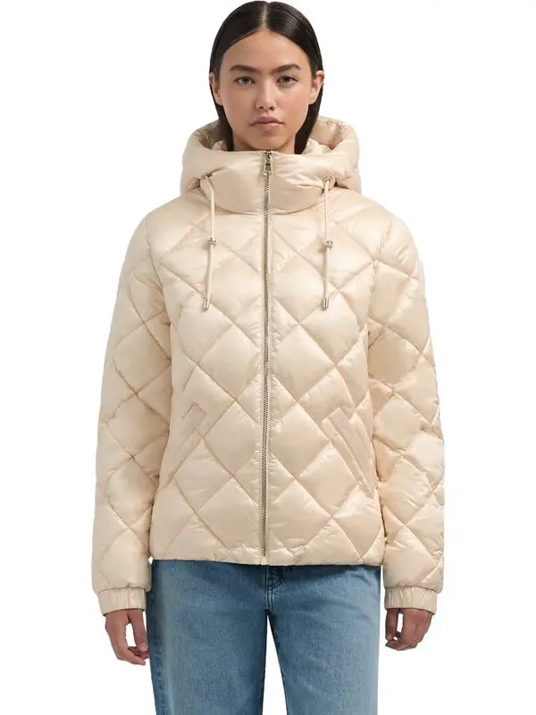 Pajar Diamond Quilted Boxy Puffer Jacket - Chalk