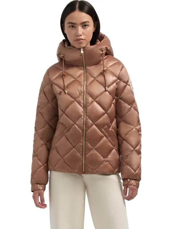 Pajar Diamond Quilted Boxy Puffer Jacket - Copper