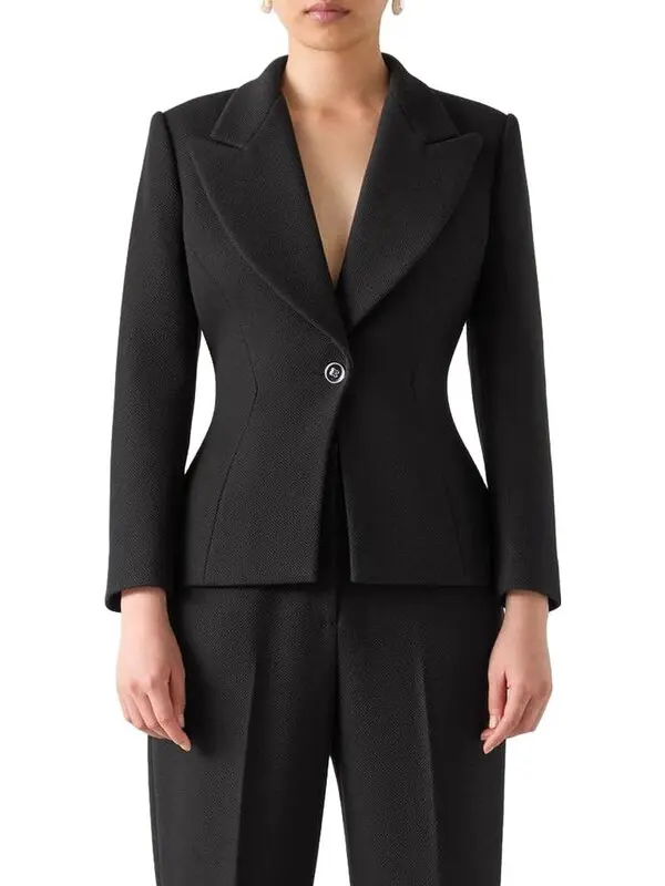 LK BENNETT Rosa One-button Blazer - Black