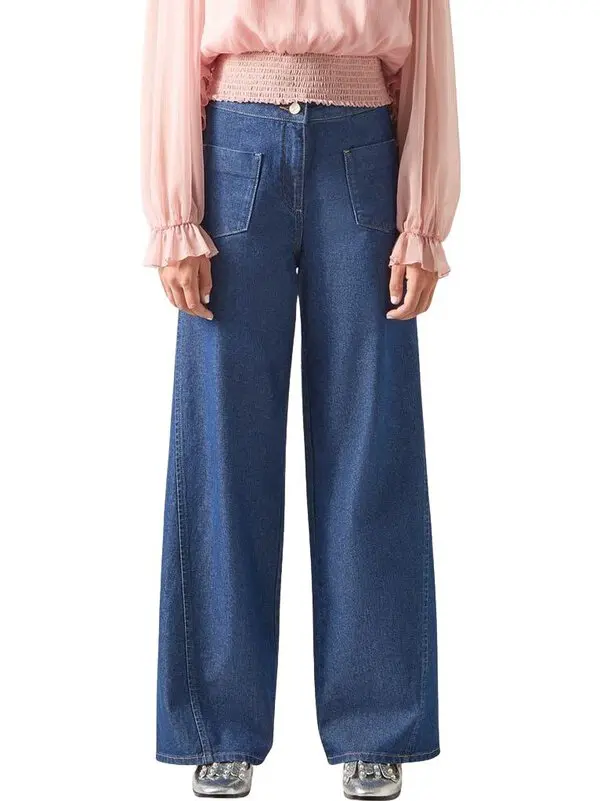 LK BENNETT Pip Denim Trousers - Blue