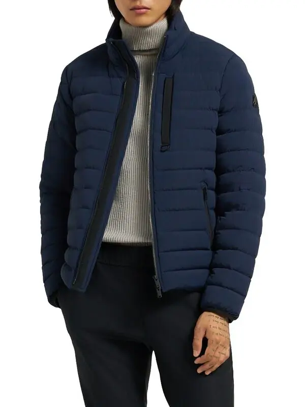 Moose Knuckles Laki Water Repellent Quilted Down Jacket - Navy