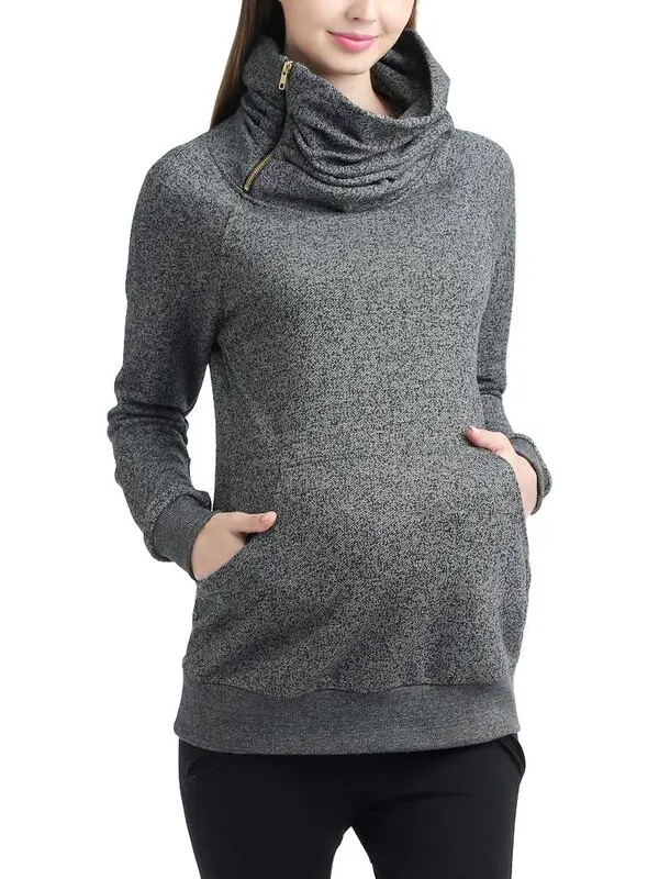 KIMI + KAI Thea Gathered Maternity Sweatshirt - Gray