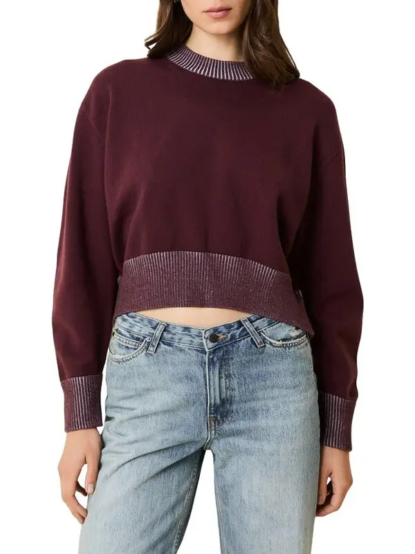 Solid & Striped Striped Crewneck Sweater - Raisin Brown