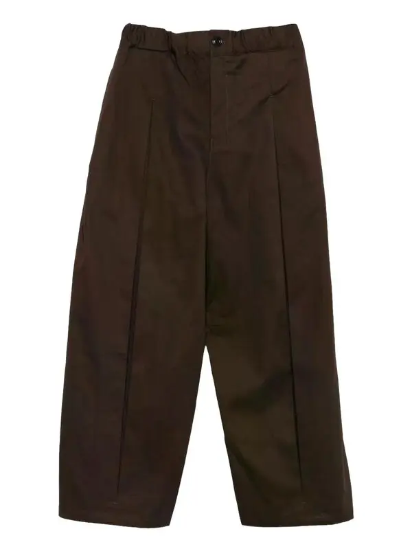 SAGE NATION Box-pleat Elasticated-waist Pants - Brown