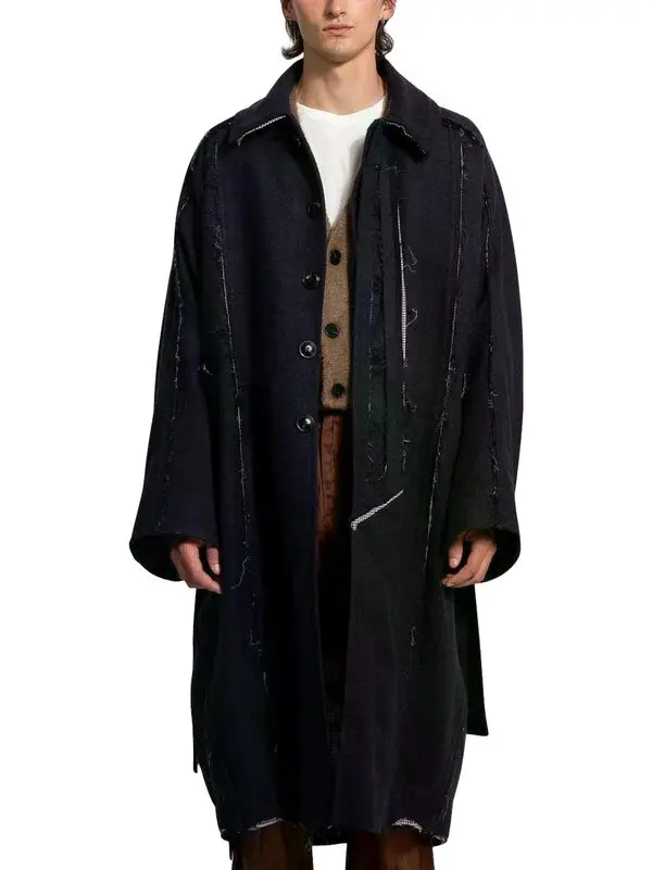 EDWARD CUMING Frayed Edge Coat - Blue