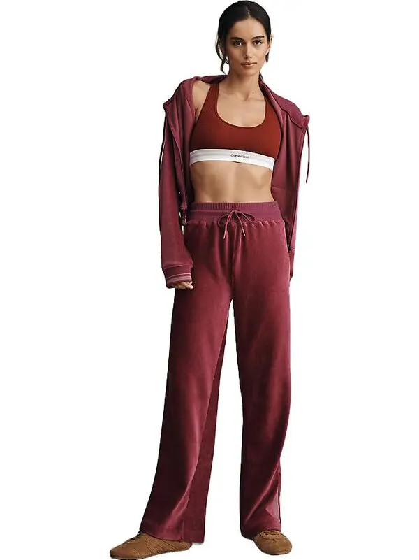 DAILY PRACTICE BY ANTHROPOLOGIE Daily Practice Front Stage Sweatpants - Wine