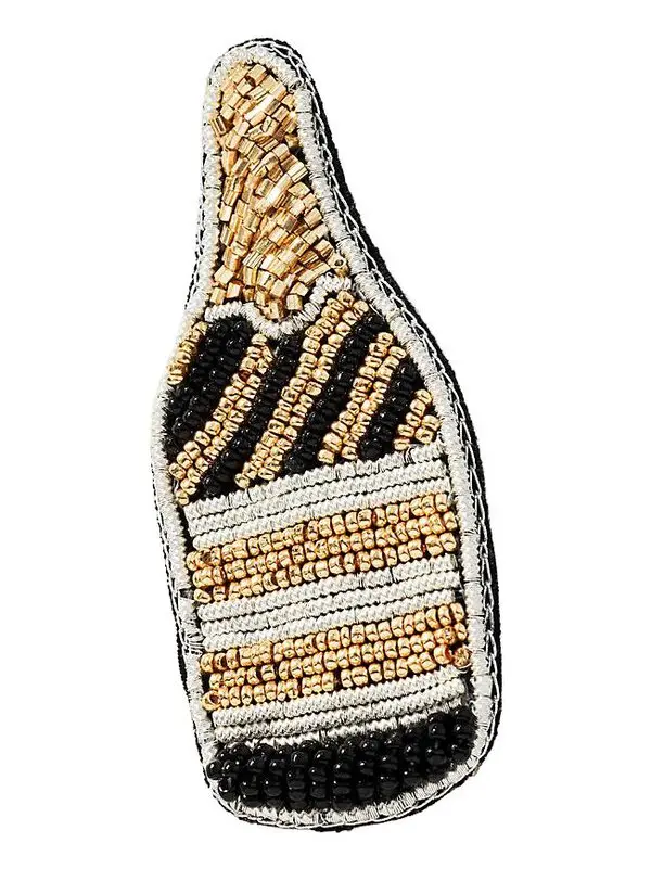 Anthropologie Beaded Brooch - Champagne
